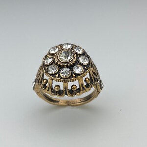 Ottoman Rose Shaped White Diamond Simulant With Bronze Ring Antique ...