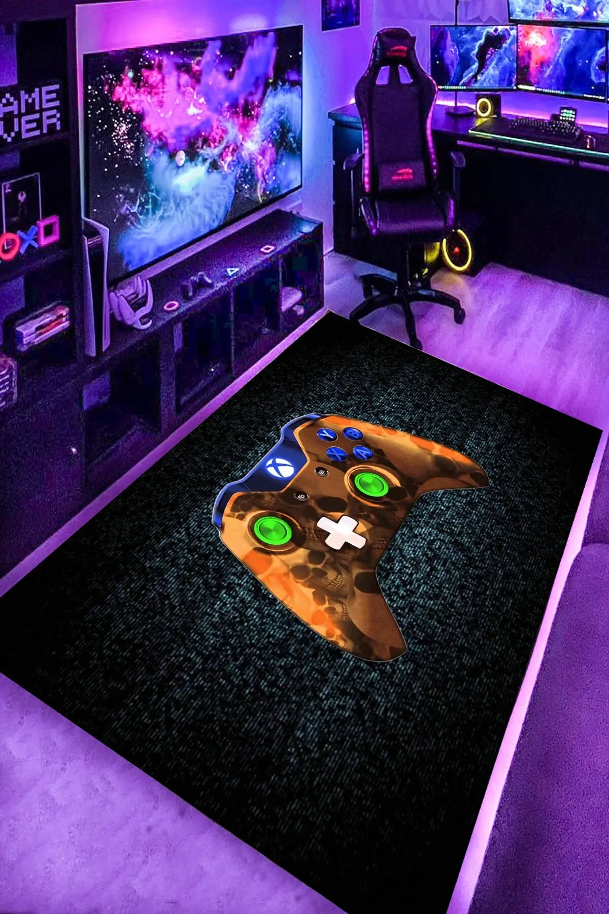 Gaming Console Theme Rug, Gamer Area Rug, Video Game Console Mat ...