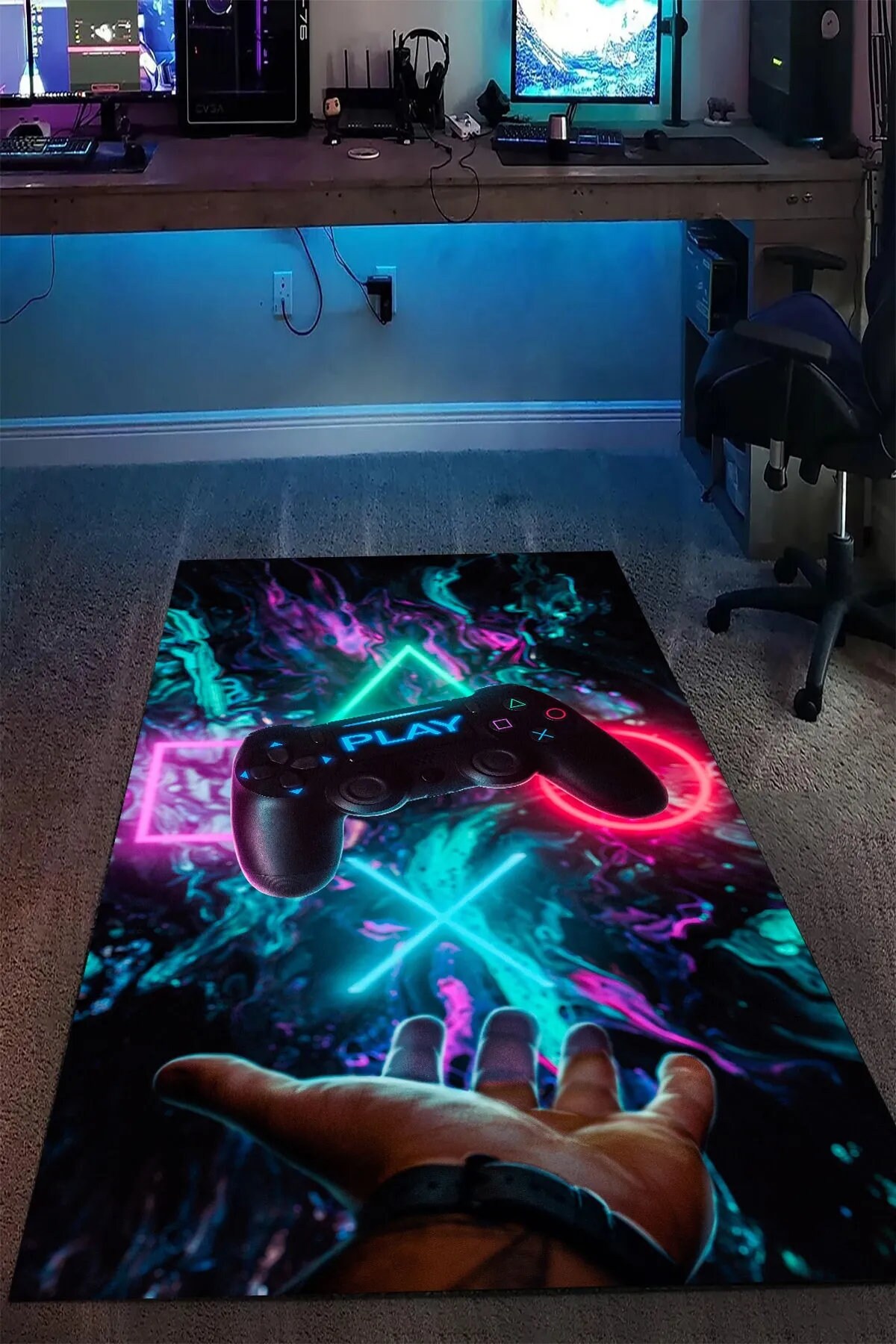 Gaming Console Theme Rug, Gamer Area Rug, Video Game Console Mat ...