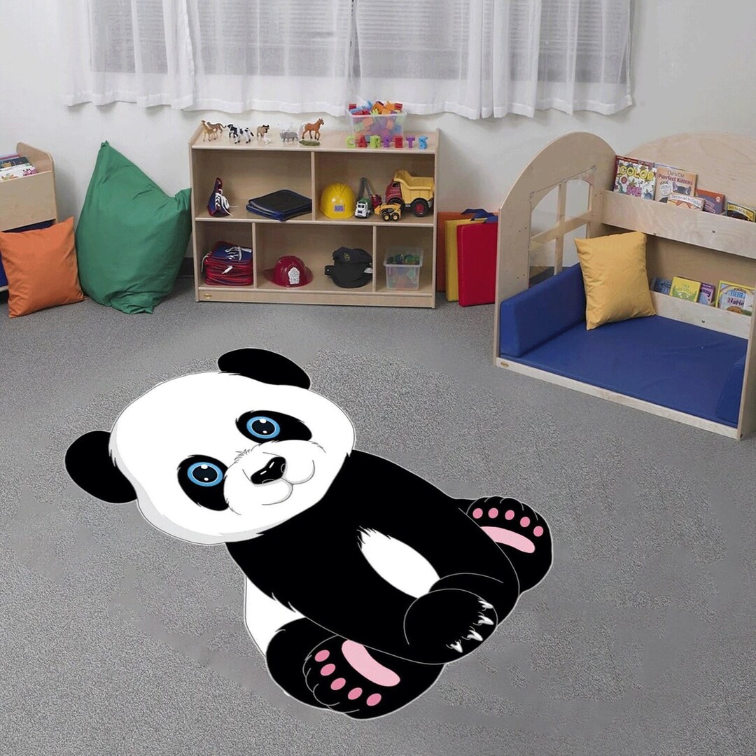 3D Panda Bear Rug, Nursery Rug, Soft Area Rug, Kid Room Rug, Washable ...