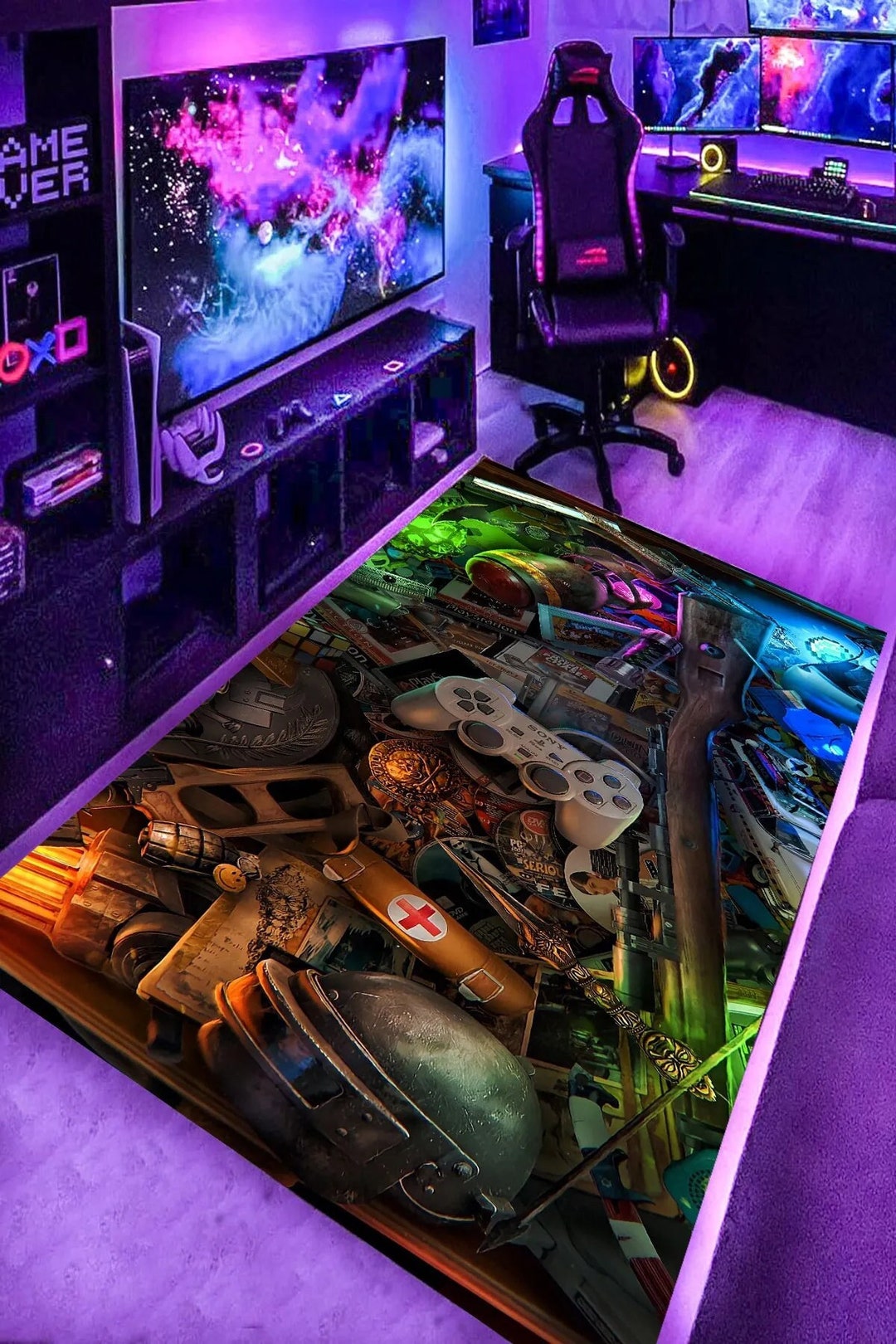 Custom Gaming Area Rug With Razer and PUBG Design Perfect for Gamer's ...