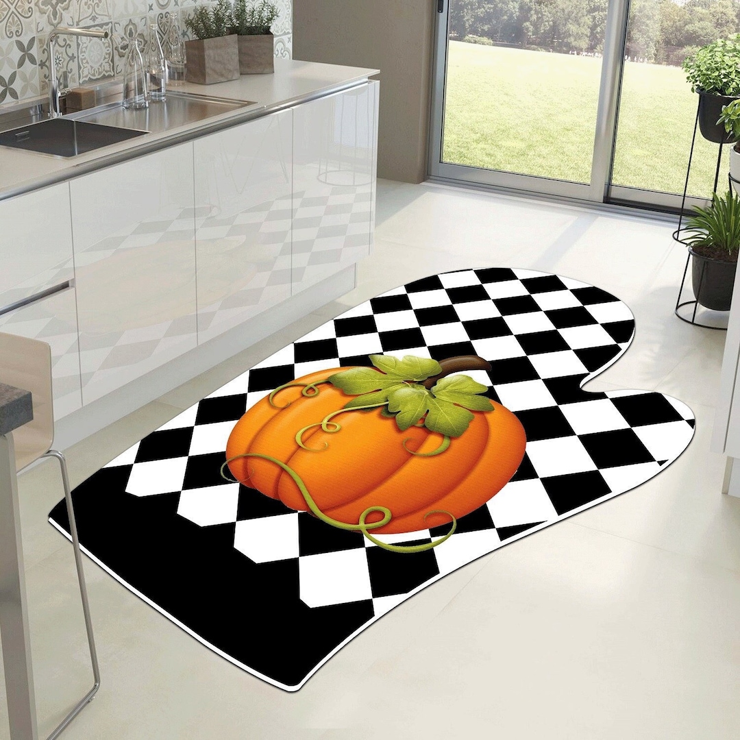 Laser Cut Carpet With Kitchen Glove Look, Washable Kitchen Rug, Laser ...