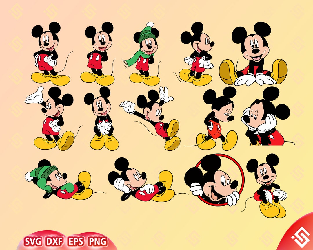 Mickey Mouse Svg Bundle Layered Head Svg Tumbler Mug Birthday Tshirt Svg Svg Files For Cricut