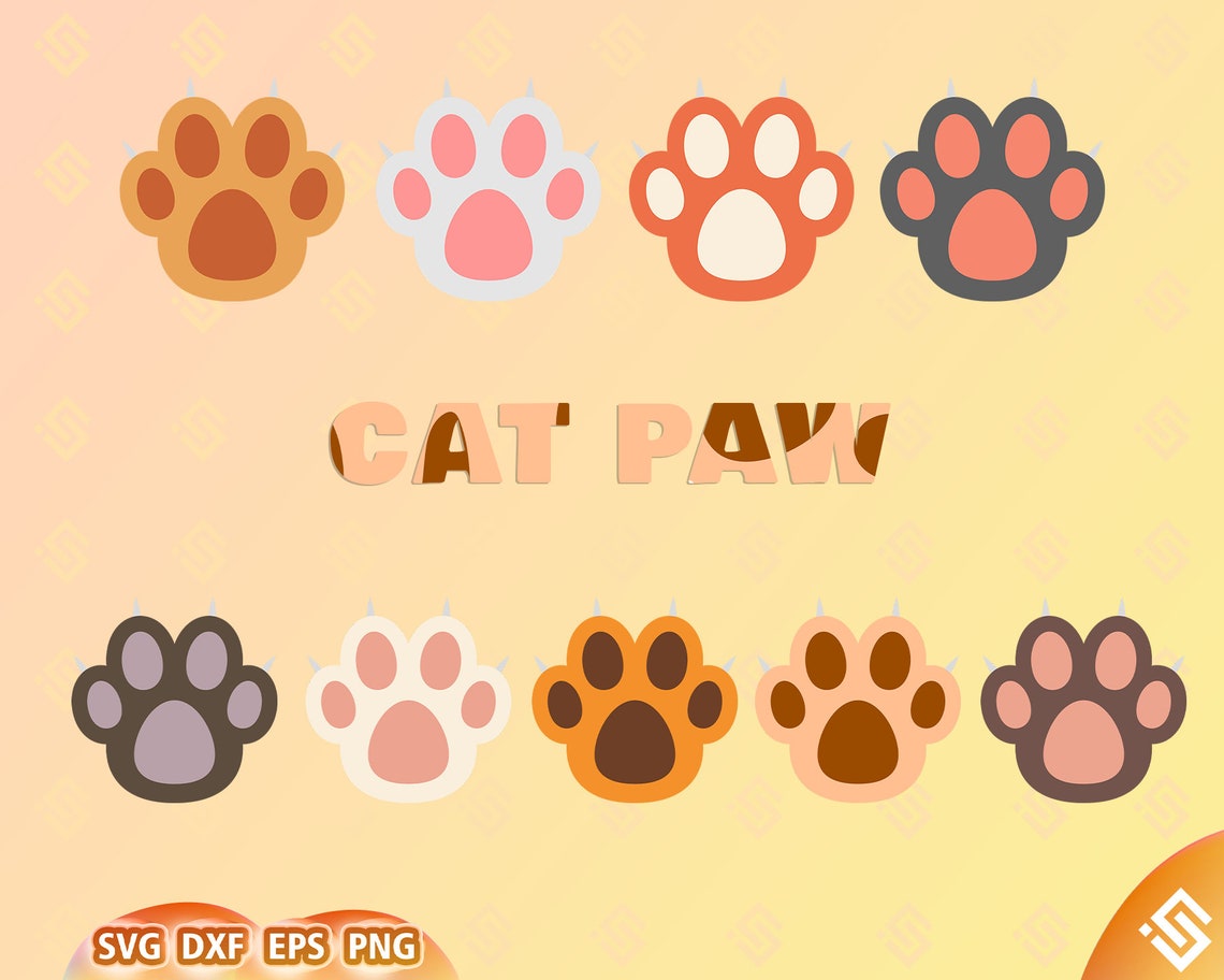 Cat Paw Print Svg, Cat Paw Print Svg, Vector Cut File for Cricut ...