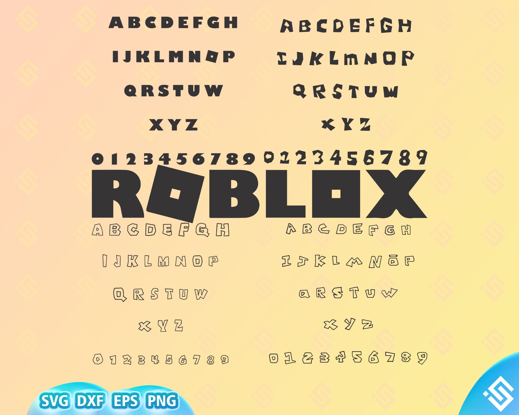 Roblox Alphabet Svg Roblox Font Cricut File Roblox Font 3d Inspire🦈