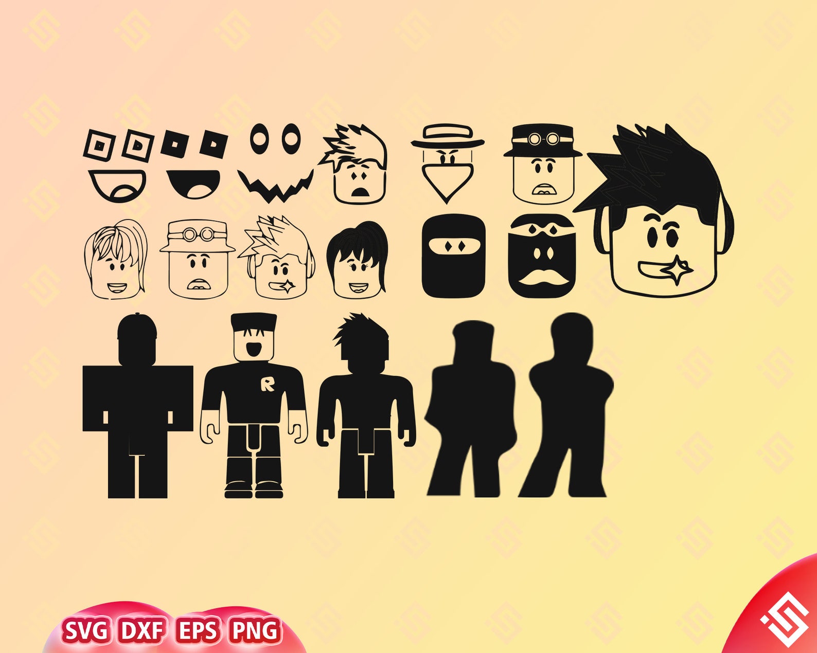 Roblox SVG Big Bundle, Gaming Svg Files for Cricut,roblox Png, Robot ...