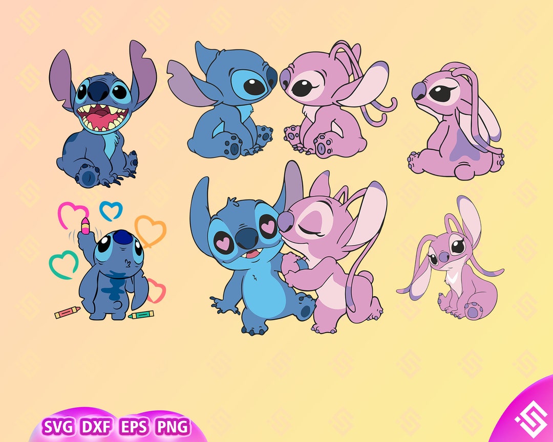 Stitch and Angel SVG , Cut Files for Cricut and Silhouette, Sublimation ...