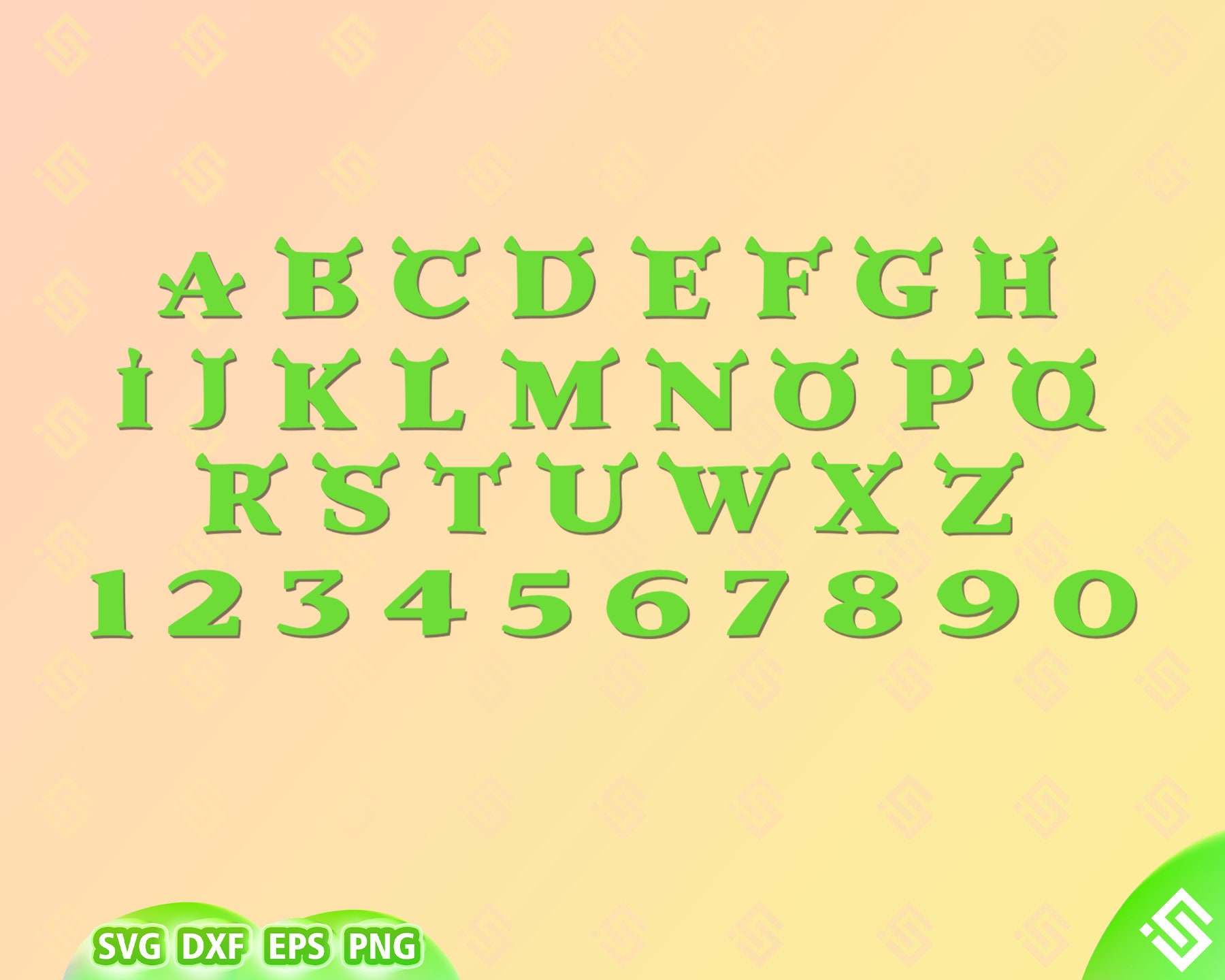 Shrek Alphabet Font SVG, Shrek Font, Sublimation Printing, Ready for ...