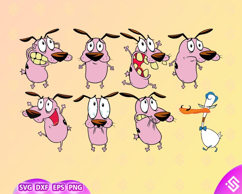 Courage the Cowardly Dog Svg Bundle Cut Files for Cricut and Silhouette ...
