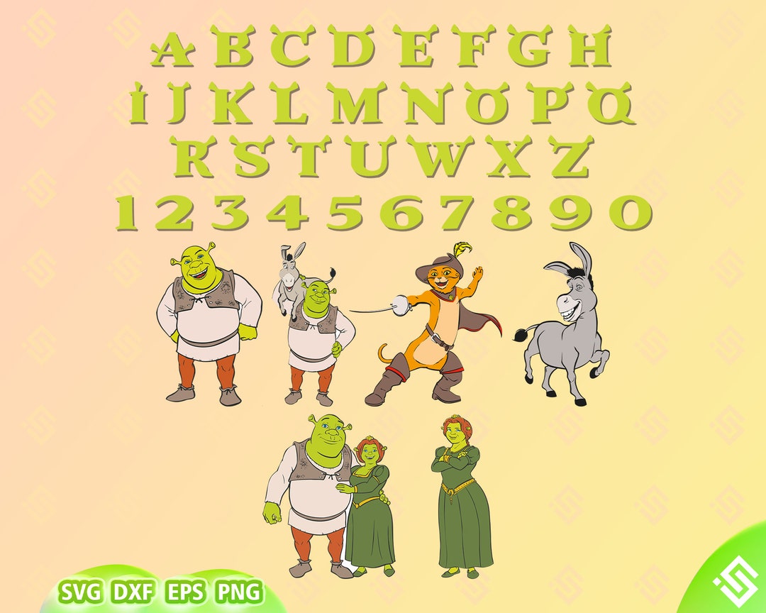 Shrek Alphabet Font SVG, Shrek Font, Sublimation Printing, Ready for ...
