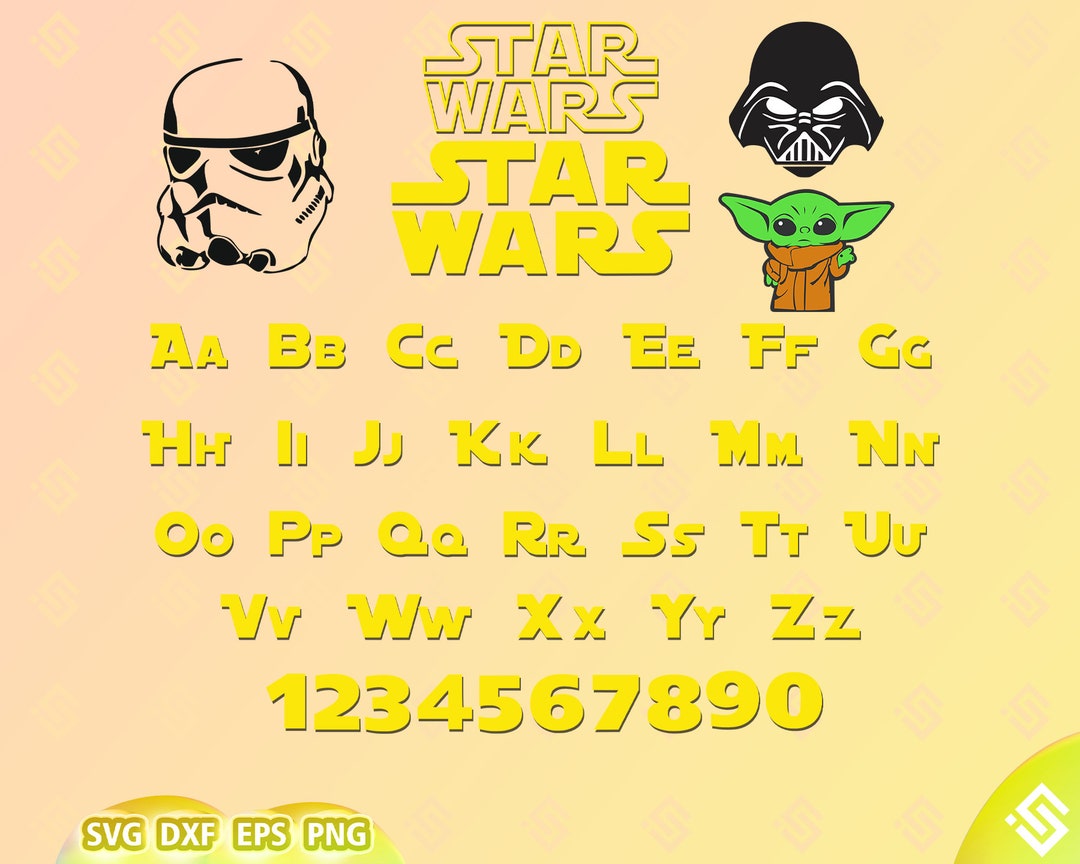 Star Wars Alphabet SVG , Star Wars Font,star Wars Png, Svg, Star Wars ...