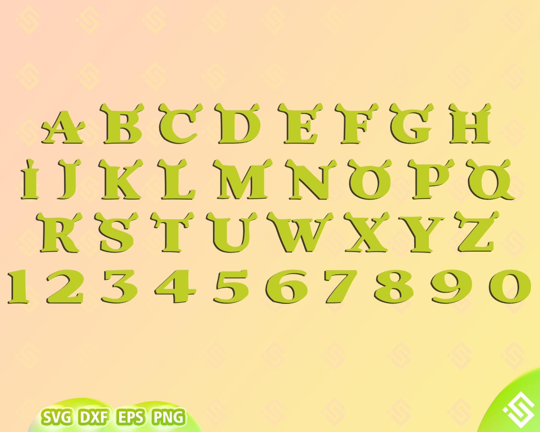 Shrek Alphabet Font SVG, Shrek Font, Sublimation Printing, Ready for ...