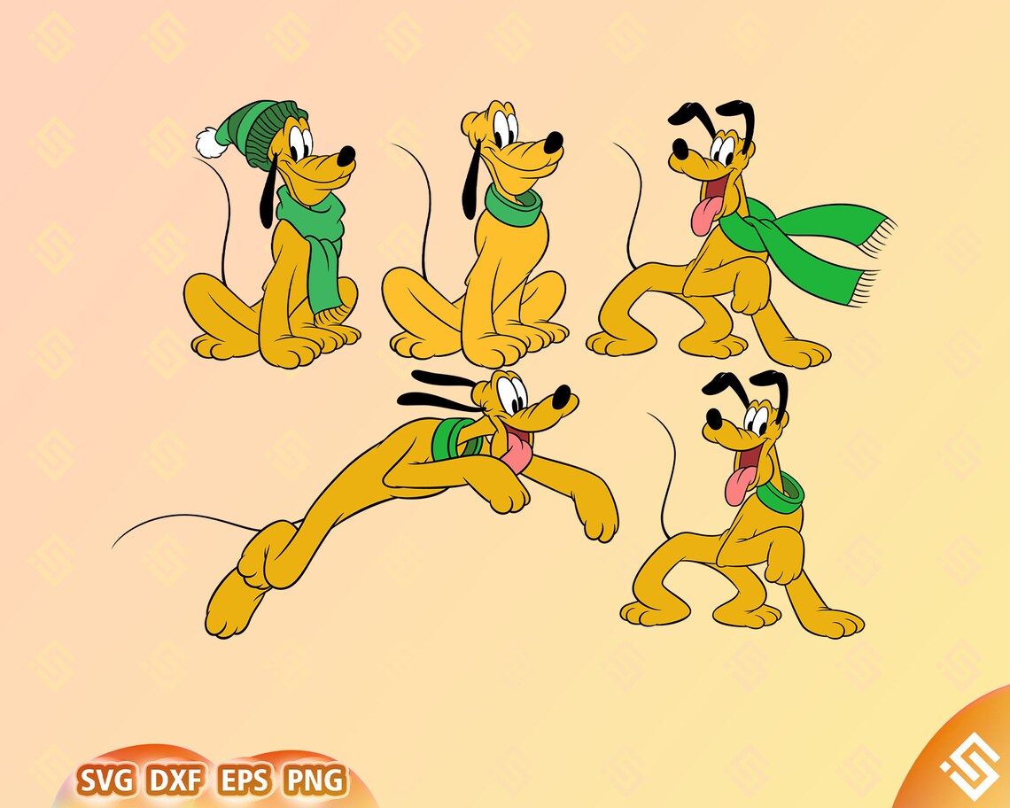 Pluto SVG Bundle Layered, Cricut Cut File, Mickey and Pluto DXF, Printable Files, Clipart, PNG ...