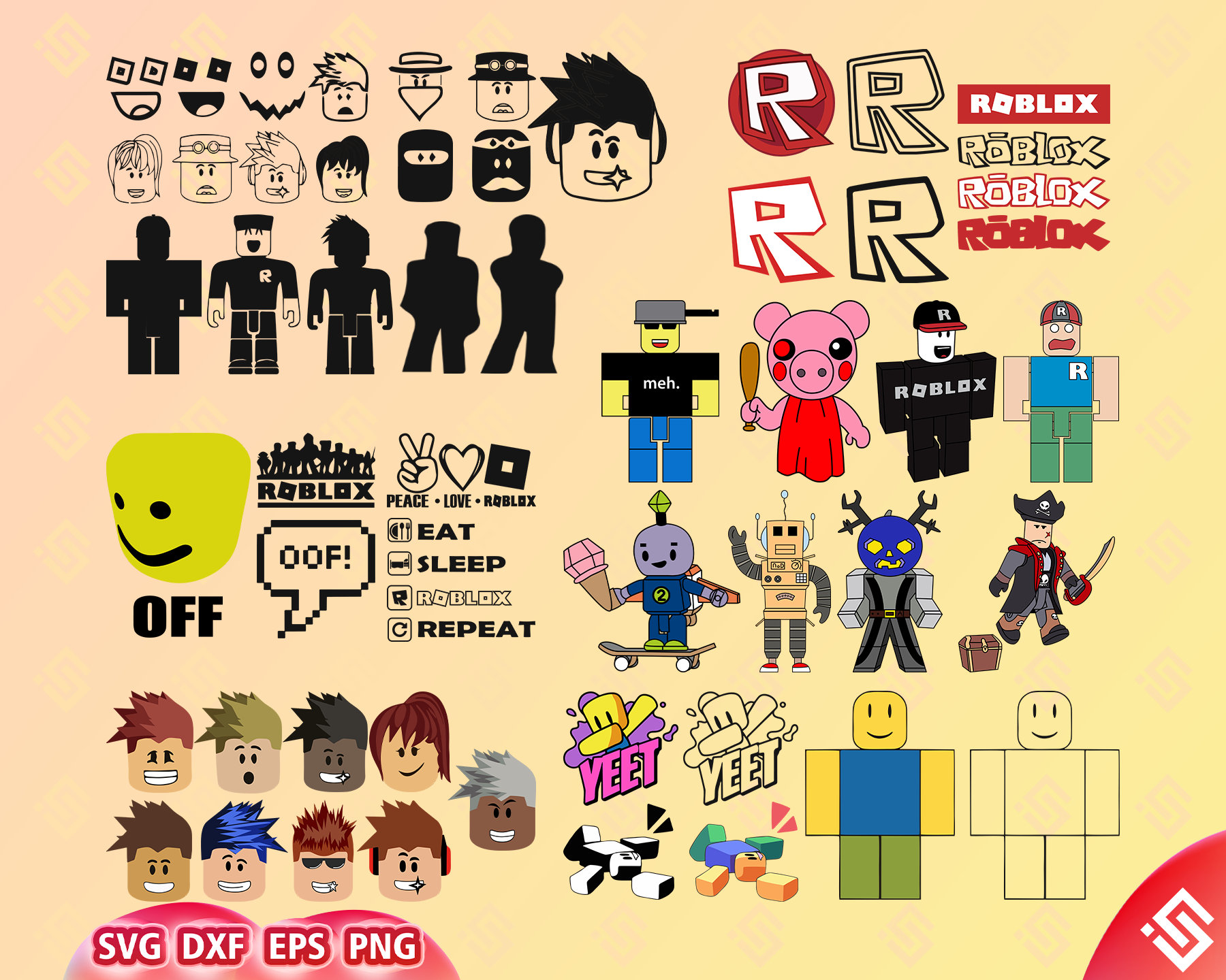 Roblox SVG Big Bundle, Gaming Svg Files for Cricut,roblox Png, Robot ...