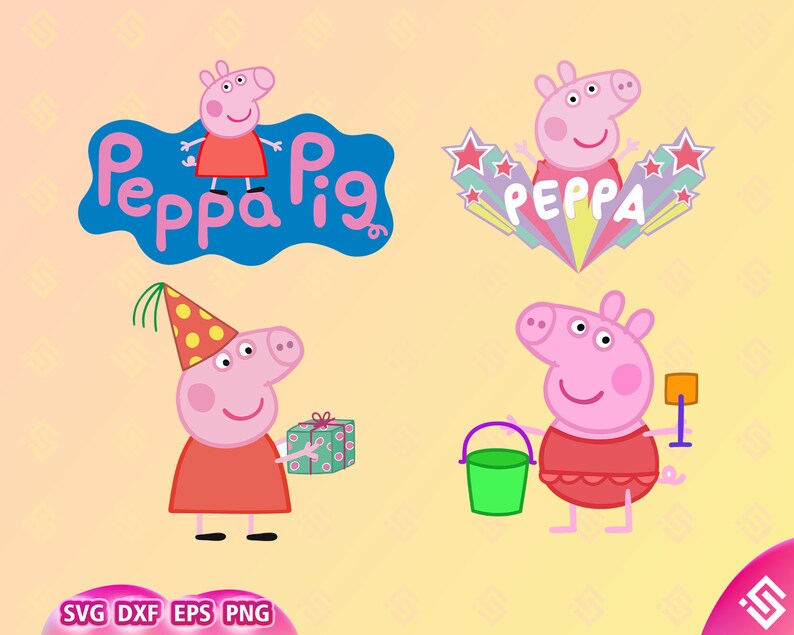 Peppa Pig SVG, Peppa Pig PNG clip art en printables voor t-shirts ...