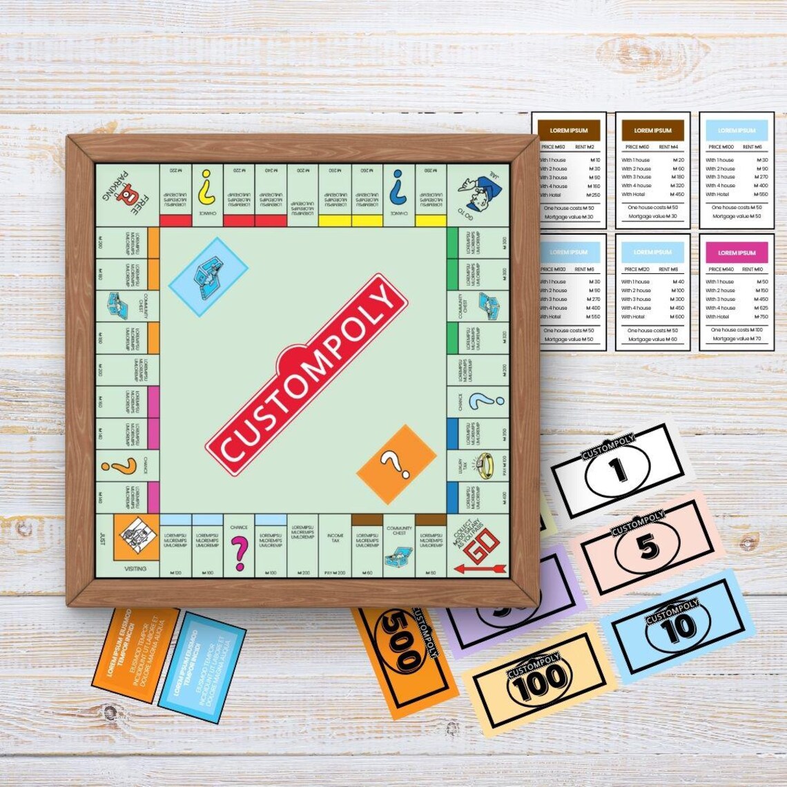 Custom Monopoly Template - Canva Edition | Digital Download | Blank ...