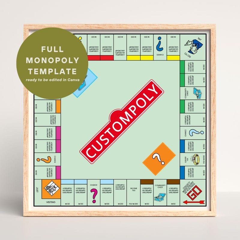 Monopoly Game Drawing - Etsy
