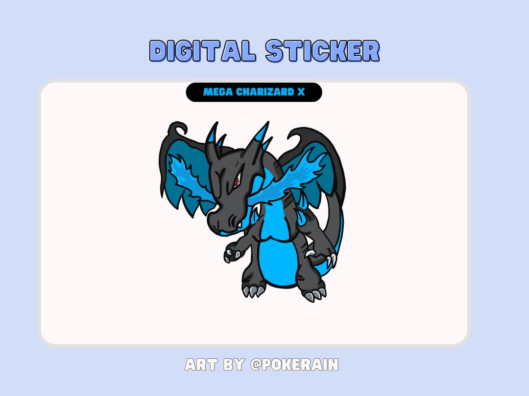 Pokemon Mega Charizard X Digital Sticker - Etsy