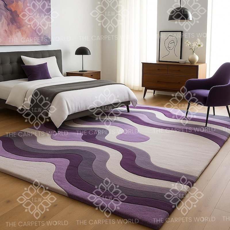 Purple Area Rug 810 - Etsy