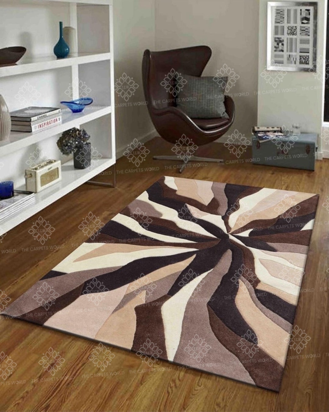 Beautiful Waved Tufted Rug, Hand-tufted Wool Area Rugs for Bedroom ...
