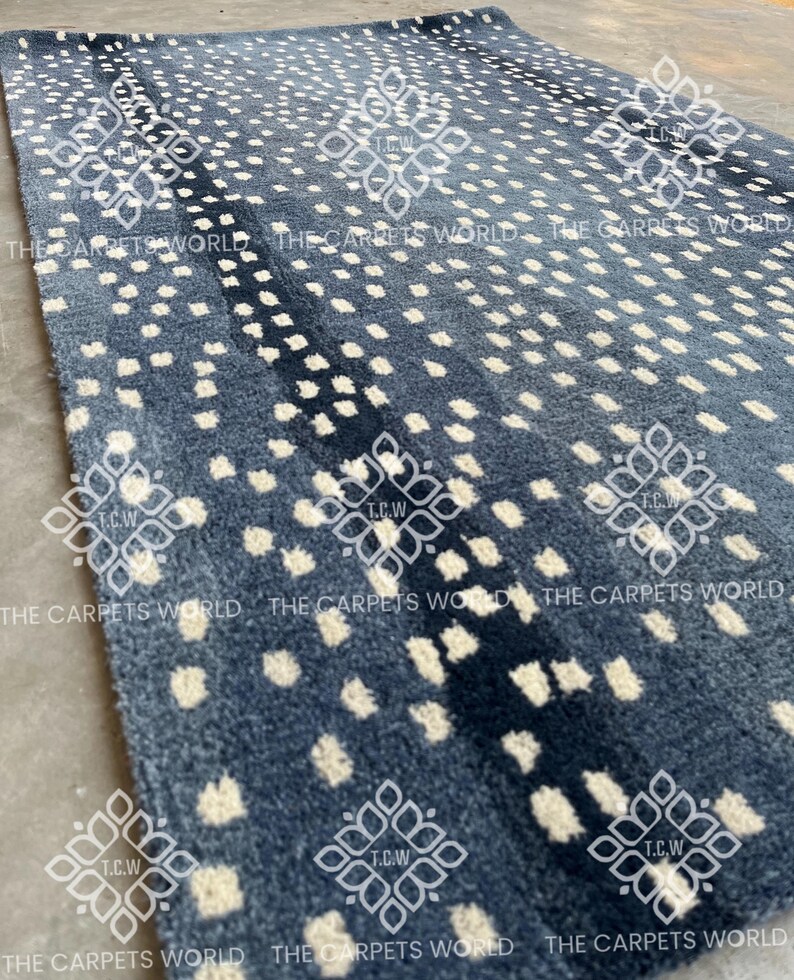 Cheetah Antelope Modern Tufted Rug, Dotted Wool Rug, Animal Print Floor ...