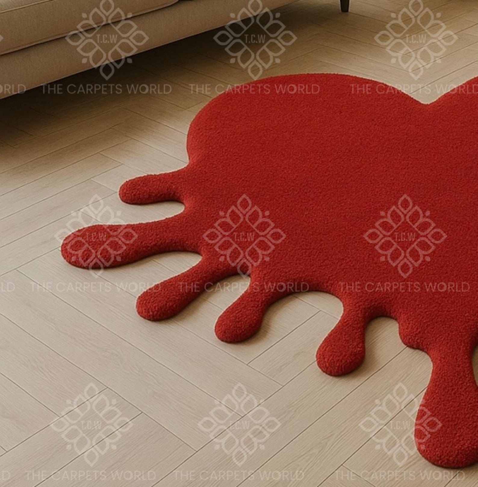 Melting Heart Rug, Red Splash Heart Rug, Irregular Shape Love Inspired ...