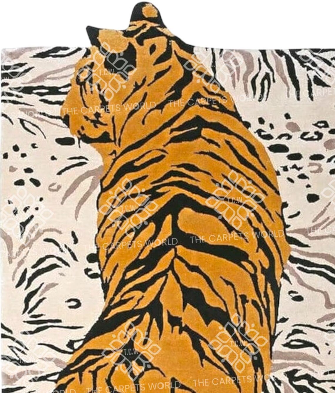 Tiger Rug, 100% NZ Wool, Panther Rug, Hand-tufted Rug for Bedroom ...
