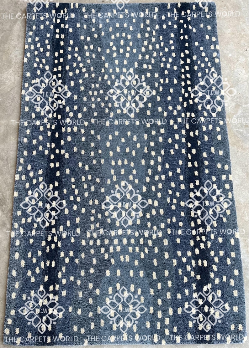 Cheetah Antelope Modern Tufted Rug, Dotted Wool Rug, Animal Print Floor ...