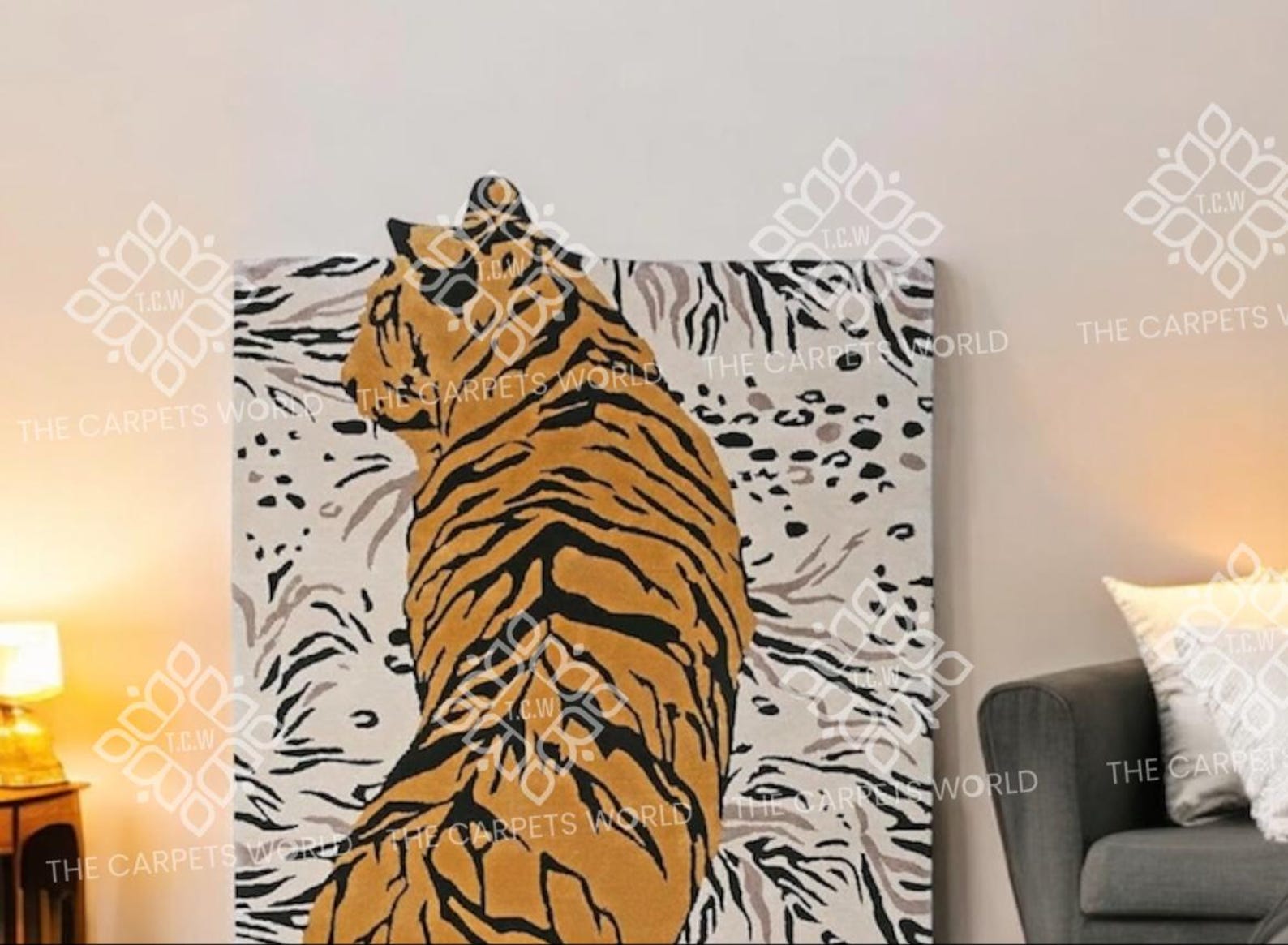 Tiger Rug, 100% NZ Wool, Panther Rug, Hand-tufted Rug for Bedroom ...