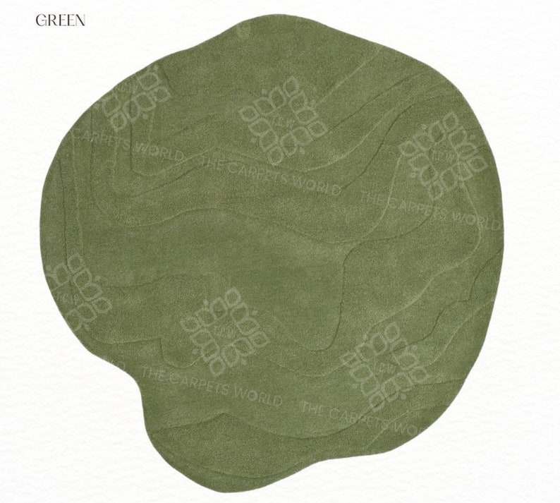 Multicolour Irregular Shape Hand Tufted Rug, Unique Abstract Rug,100% ...