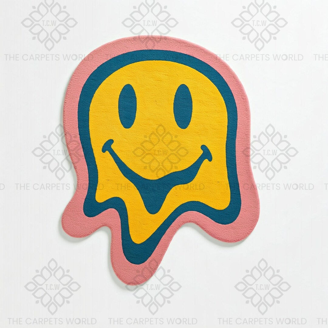 Irregular Shape Emoji Rug, Unique Abstract Hand Tufted Rug, 100% NZ ...