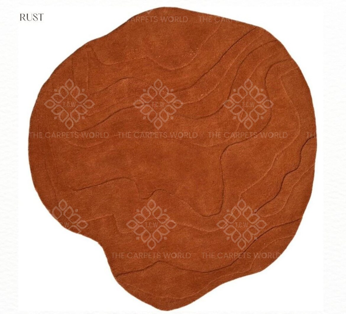 Multicolour Irregular Shape Hand Tufted Rug, Unique Abstract Rug,100% ...