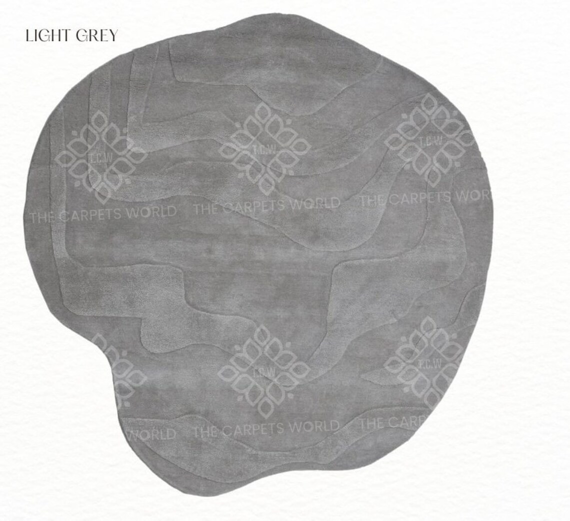 Multicolour Irregular Shape Hand Tufted Rug, Unique Abstract Rug,100% ...