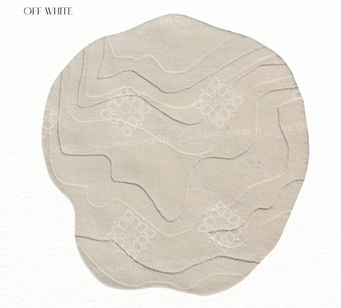 Multicolour Irregular Shape Hand Tufted Rug, Unique Abstract Rug,100% ...