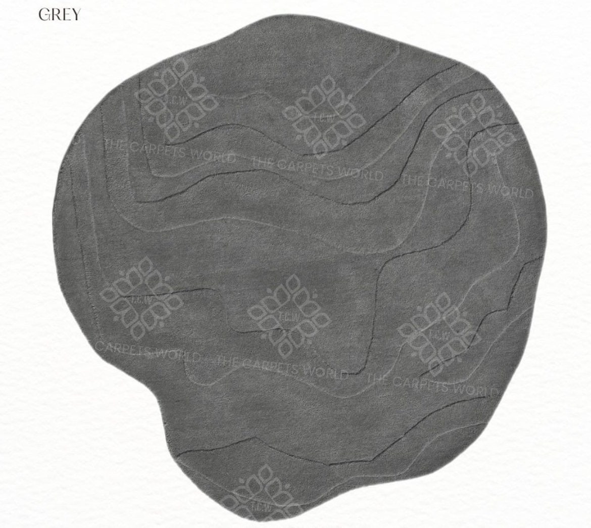 Multicolour Irregular Shape Hand Tufted Rug, Unique Abstract Rug,100% ...