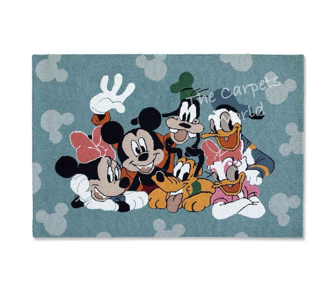 Mickey Hand Tufted Rug, Cartoon Rug, Kids Hand Tufted Rug, Hand-tufted ...
