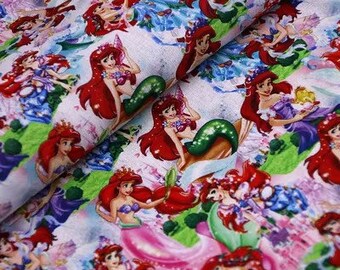 Disney Little Mermaid Ariel Fabric Princess Fabric Cotton - Etsy