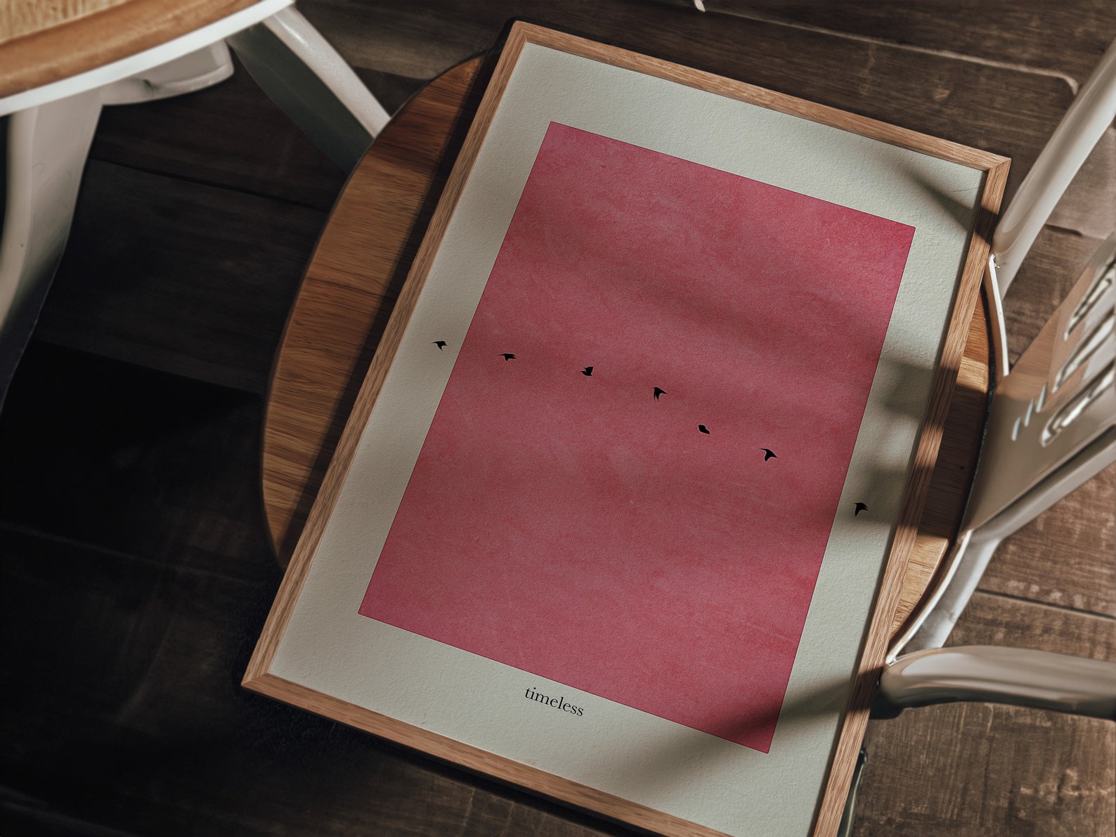 Timeless Art Print, Minimalist Pink Art Print, Birds in Flight (digital ...