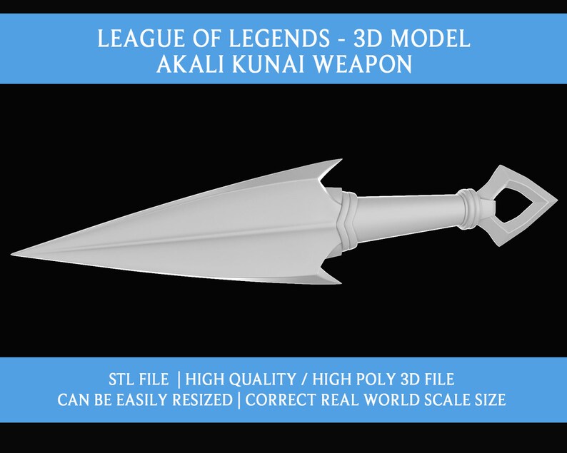 League of Legends Akali Kunai Weapon 3D Print File - Etsy