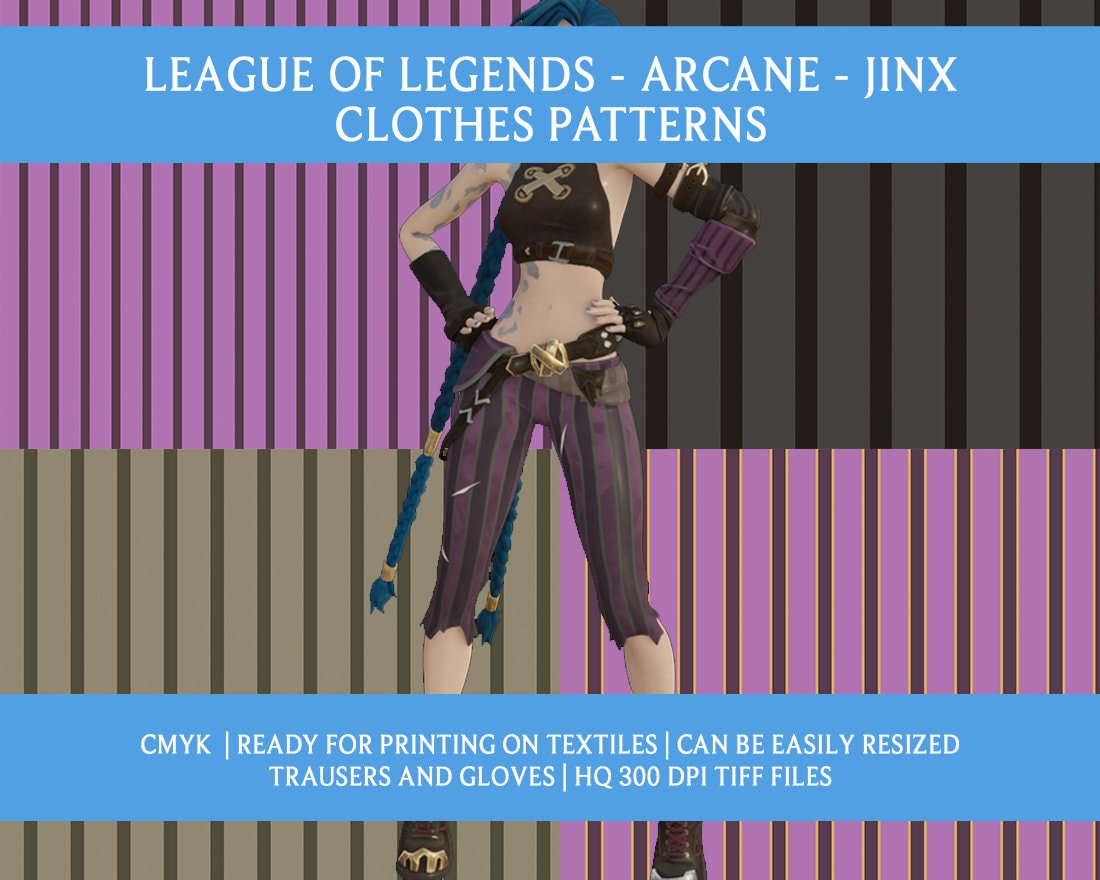 League of Legends Arcane Jinx Cosplay Clothes Patterns - Etsy