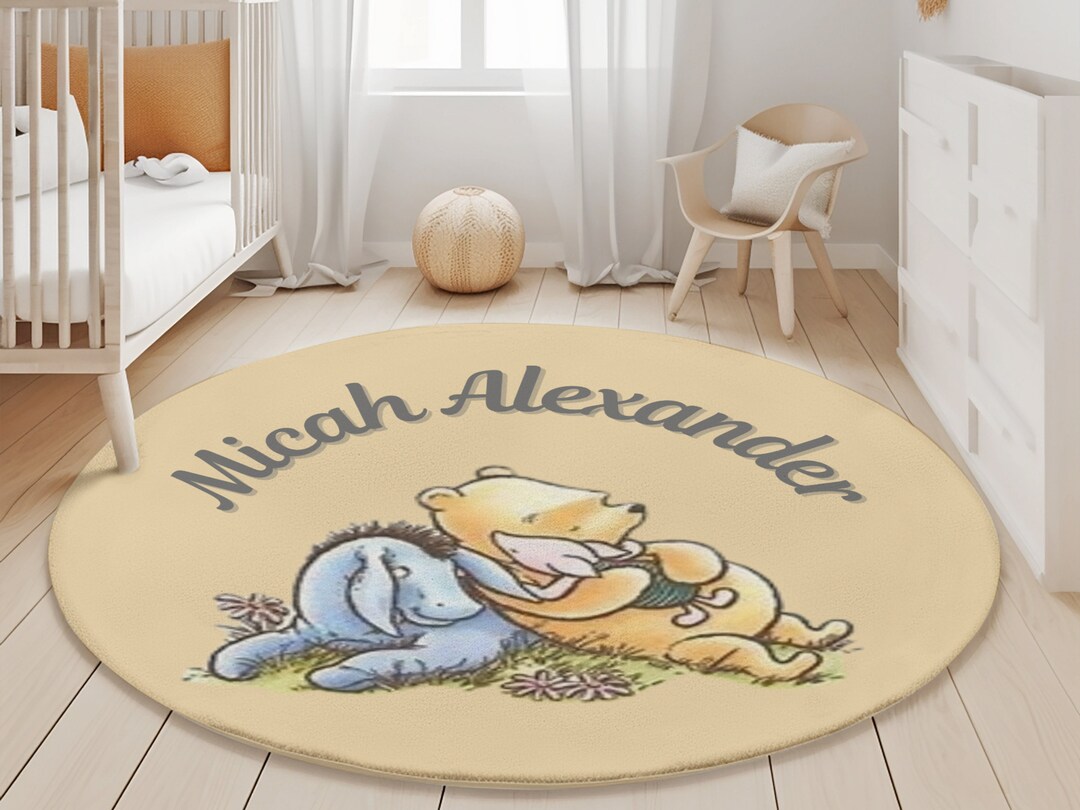 Personalized Nursery Decor Area Rug Winnie the Pooh Rug With Name ...