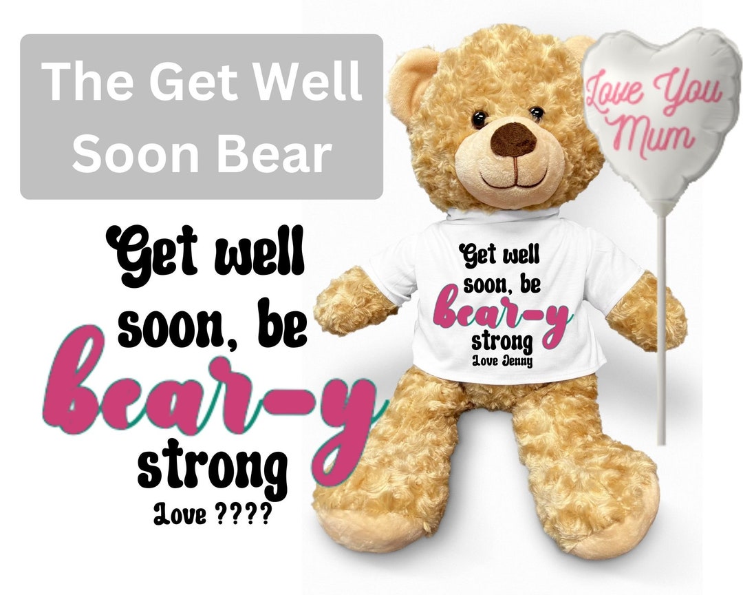 Personalized Get Well Soon Teddy Bear Gift Get Well Gift - Etsy