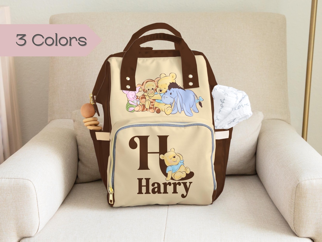 Winnie the Pooh Monogram Diaper Bag With Baby Name Backpack Stroller ...