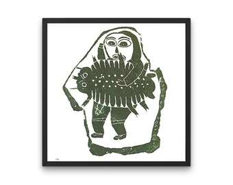 1974 INUIT ART feeding Its Young Papirk Eskimo Wall Art Inuit Folk Art ...
