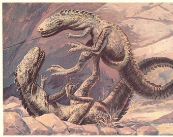 1902 STEGOSAURUS DINOSAUR Print Antique Dinosaur Print Paleoart ...