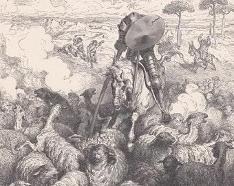 1870 GUSTAVE DORE Print - "satan in Council" - Dore Wall Art - Antique ...