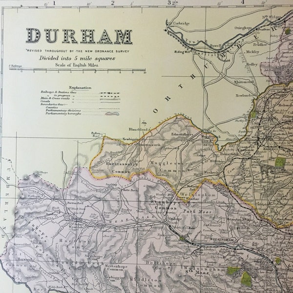 Old Maps of Durham - Etsy