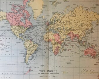 1890 ENGLAND & WALES MAP Bartholomew Map Antique Map of England ...