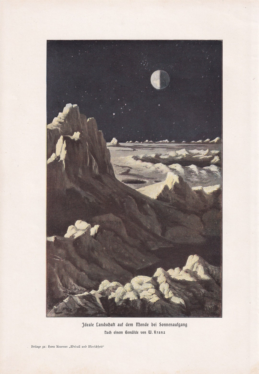 1900 EARTH From THE MOON Print - Moon Print - Earthrise - Astronomy ...