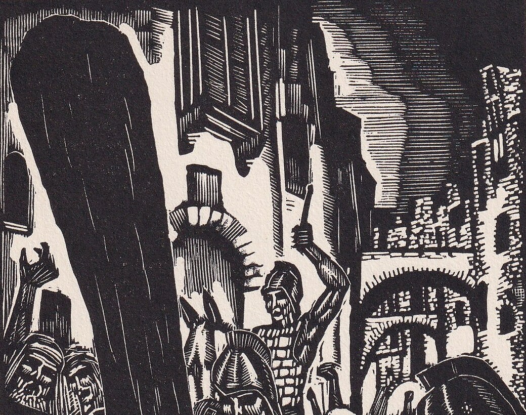 1930 JAMES REID Wood Engraving - 'jesus Carrying the Cross' - Bible ...